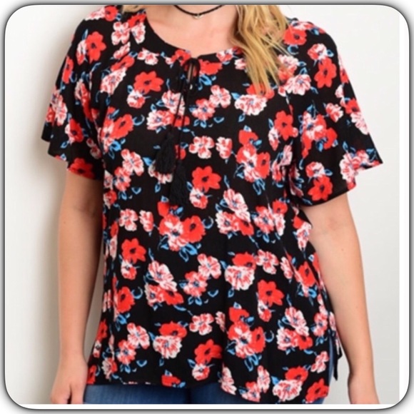 Tops | Floral Short Sleeve Top | Poshmark